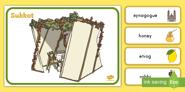 Sukkot Anchor Chart and Words Cards