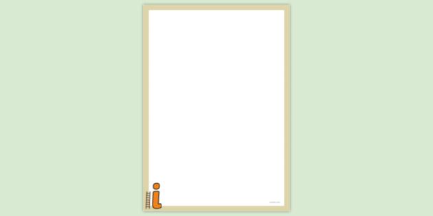 FREE! - Simple Blank Letter I Page Border | Page Borders | Twinkl