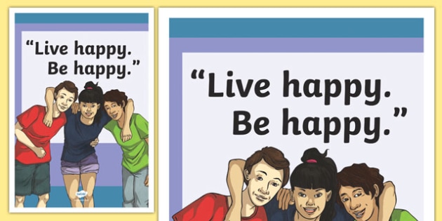 Happy Inspirational Classroom Quote Display Poster