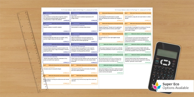 Year 9 Maths Outcome Stickers - Beyond Secondary Resources