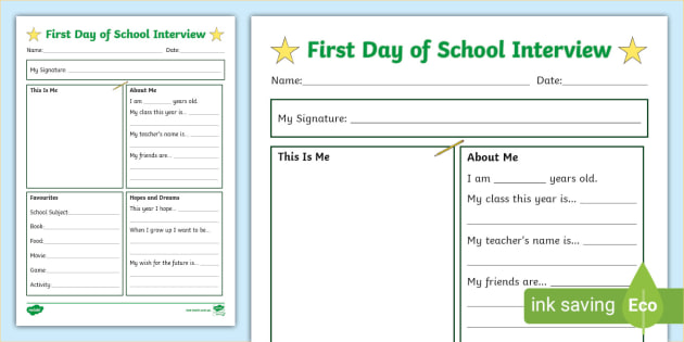 First Day of School Interview