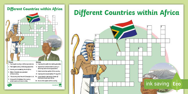 KS2 Countries Crossword - Africa (teacher made)