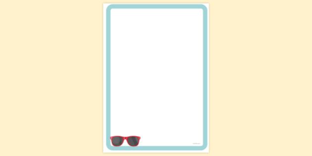 FREE! - Sunglasses Page Border | Page Borders | Twinkl