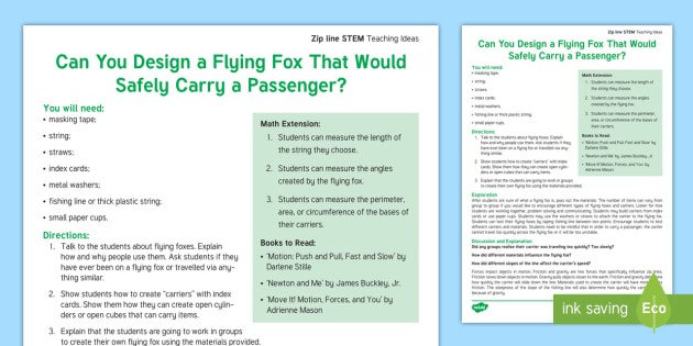 Flying Fox STEM Activity (teacher made)