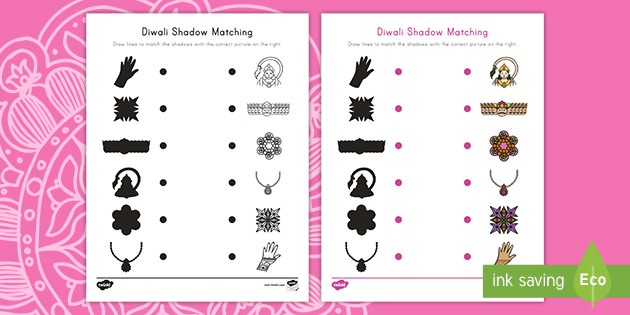 Diwali Shadow Matching Activity