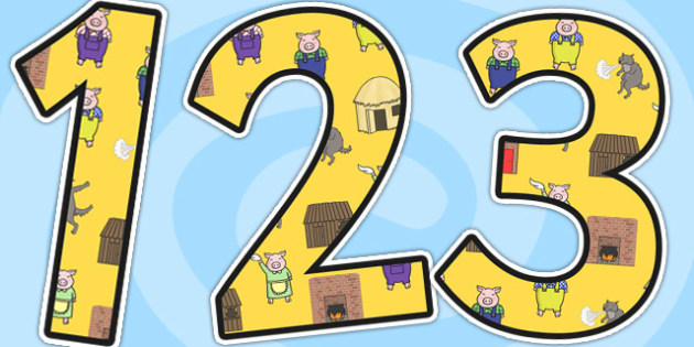 The 3 Little Pigs Display Numbers (teacher made)