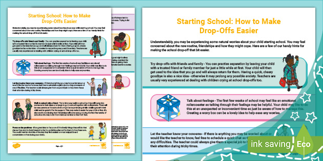 Starting School: How to Make Drop-Offs Easier (Teacher-Made)