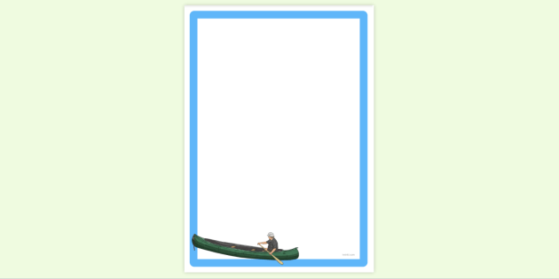 Simple Blank Canoeing Page Border | Page Borders | Twinkl