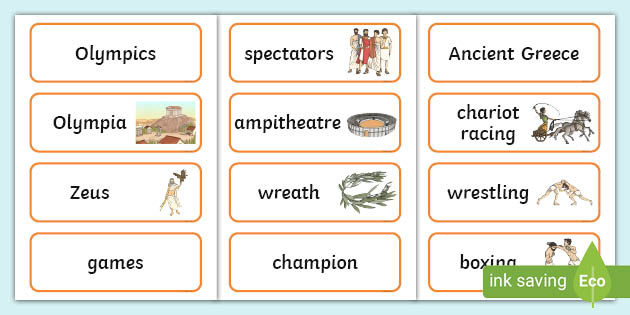 Ancient Olympics Word Cards (creat de profesori)
