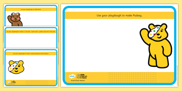 FREE! - * NEW * BBC Children in Need Pudsey Playdough Mats - Pudsey, blush