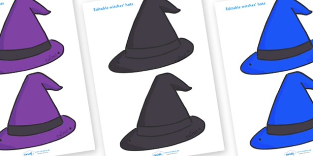 FREE! - Editable Witches Hats (teacher made)