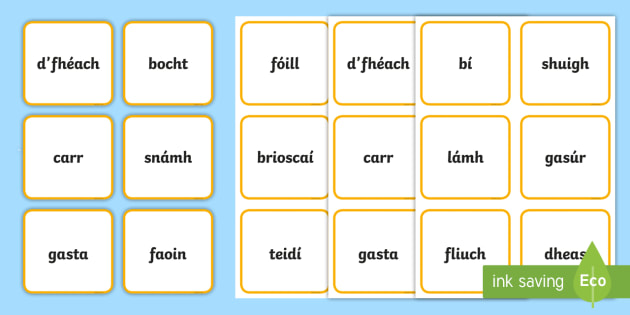 High Frequency Irish Words (161-200) Flashcards Gaeilge