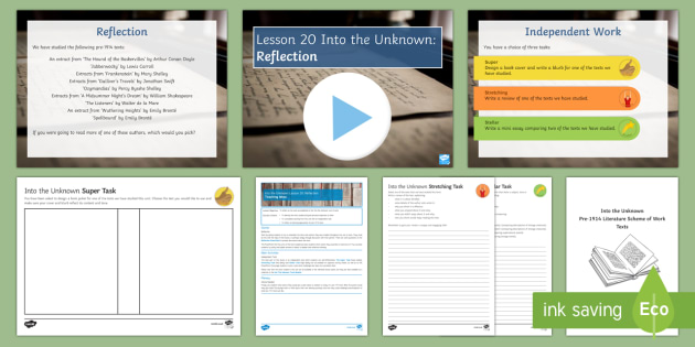 Into the Unknown Pre-1914 Literature Lesson Pack 20: Reflection
