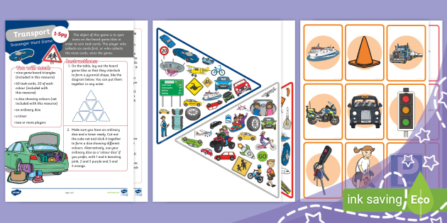 Transport I-Spy Scavenger Hunt Game