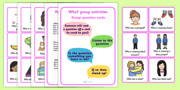 Who Question Group Activities - ESL Questions Resources