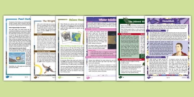 UKS2 December Differentiated Reading Comprehension Activity Pack