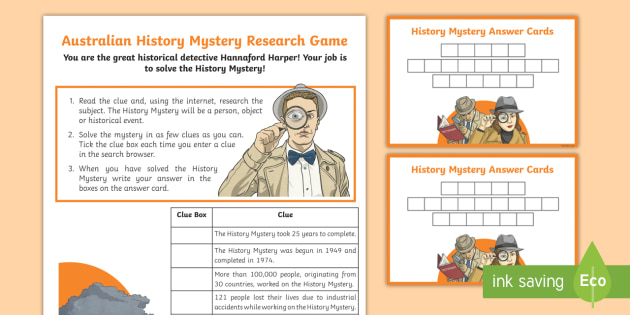 Snowy Mountains Scheme History Mystery Research Game