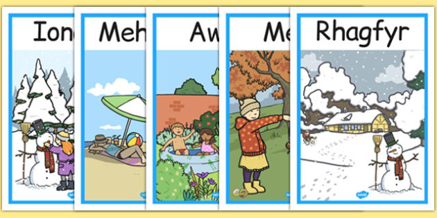 Months and Seasons in Welsh Posters | Wales Resources