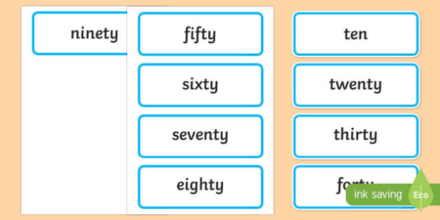 Counting in 10s in Words Activity (Teacher-Made)