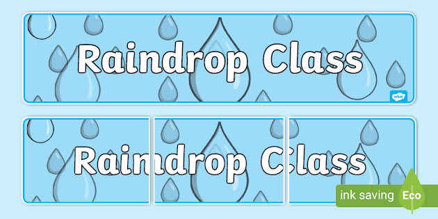 FREE! - Raindrop Themed Classroom Display Banner