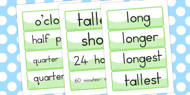 Time Topic Word Cards