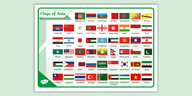 Asian Country Flags With Names
