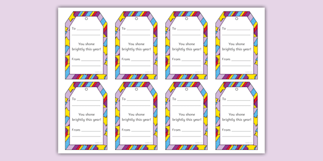 You Shone Bright This Year! End of Year Gift Tag - Twinkl