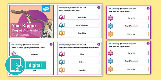 Yom Kippur Task Cards (teacher made)