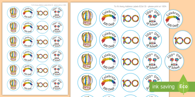 100 Days of School Stickers (teacher made)