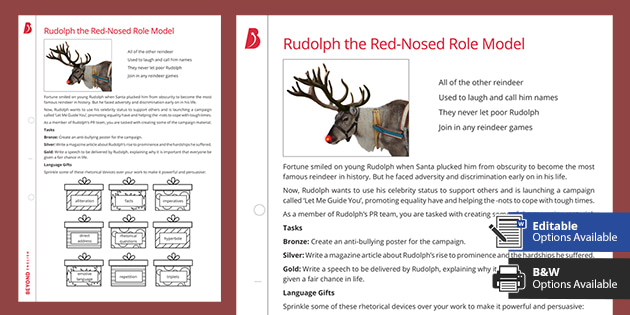 Rudolph the Red-Nosed Role Model Worksheet