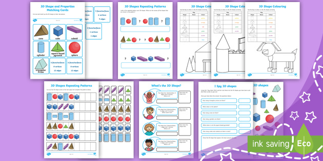 👉 3D Shapes Fun Activity Booklet - Parents - Maths