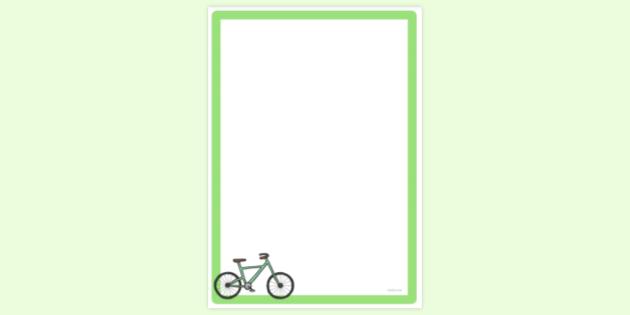 * NEW * Simple Blank Bicycle Page Border | Page Borders | Twinkl