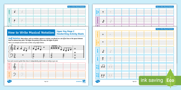 👉 UKS2 How to Write Musical Notation Activity