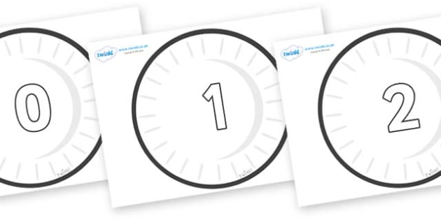 Numbers 0-100 on Circles (Plain)