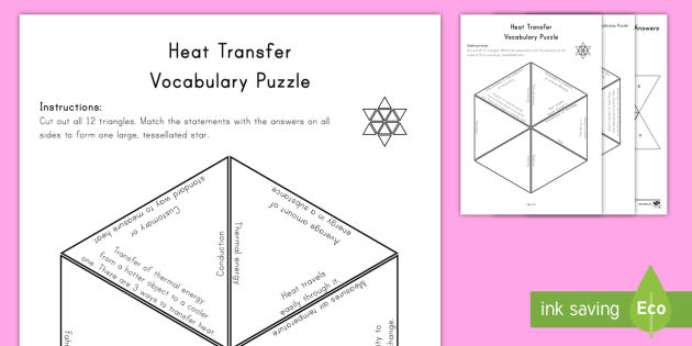 Heat Energy Vocabulary Puzzle (teacher made)