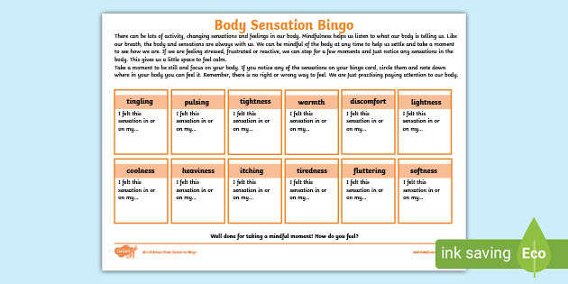 Mindfulness Body Sensation Bingo (teacher made)