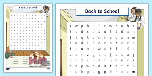 Back To School Word Search Free Back To School Word Search Printable
