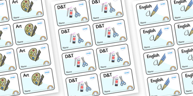 Rainbow Themed Editable Book Labels