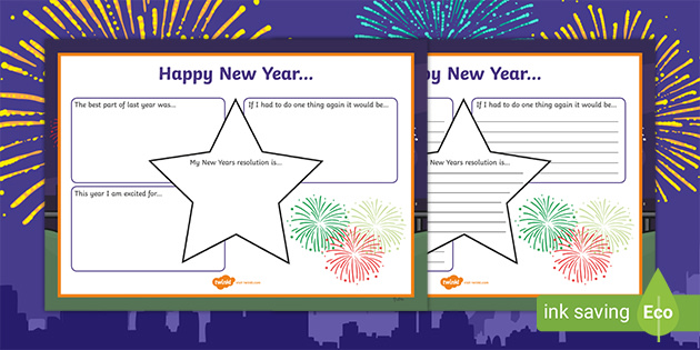 New Year's Resolution Writing Frame (teacher made)