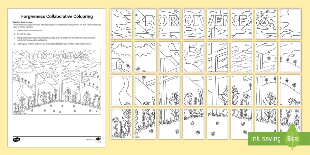Forgiveness Collaborative Colouring Activity (Teacher-Made)