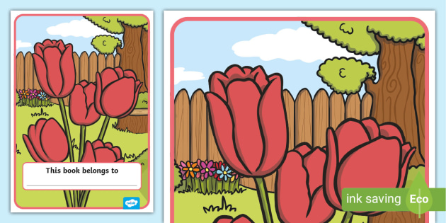 FREE! - Tulip Themed Book Cover (teacher made)