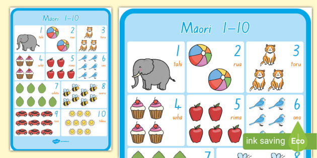 Numbers 1-10 Display Poster Te Reo Māori (teacher made)