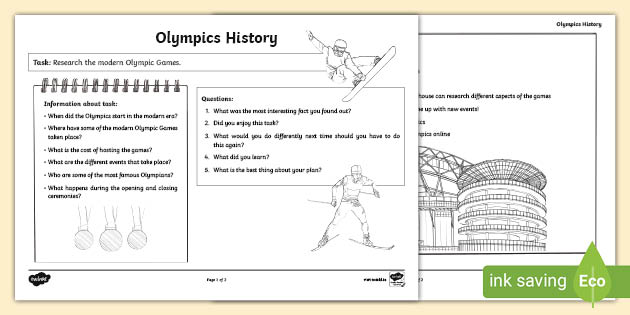 Ancient Olympic Games Sports Research Activity | Twinkl ROI