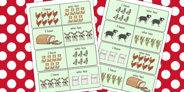 The Little Red Hen I Have Who Has Counting Activity
