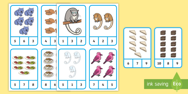 Bush Magic Peg Counting 1 - 10 Number Cards (teacher made)