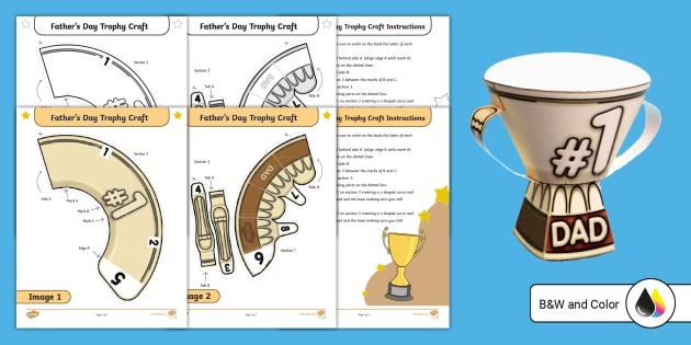 Day Fathers Trophycraft Trophy #1 Dad Daddy Handprint Art Craft