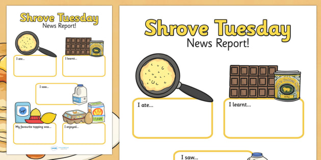 Shrove Tuesday Event Writing Report (teacher made)