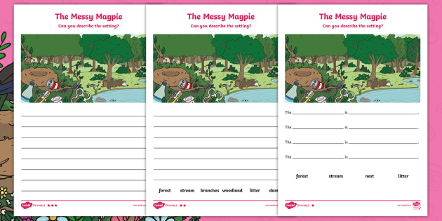 The Messy Magpie Setting Description Differentiated Worksheets