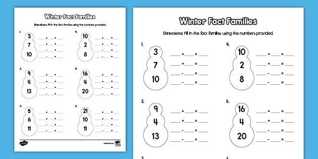 Winter Math Worksheets For 2nd Graders
