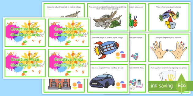 Creative Area Challenge Cards - early years, efys, fact, ideas